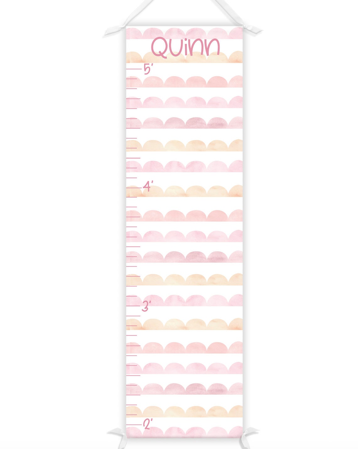 Watercolor Scallop Growth Chart, Scallop Nursery Decor, Boho Height ...