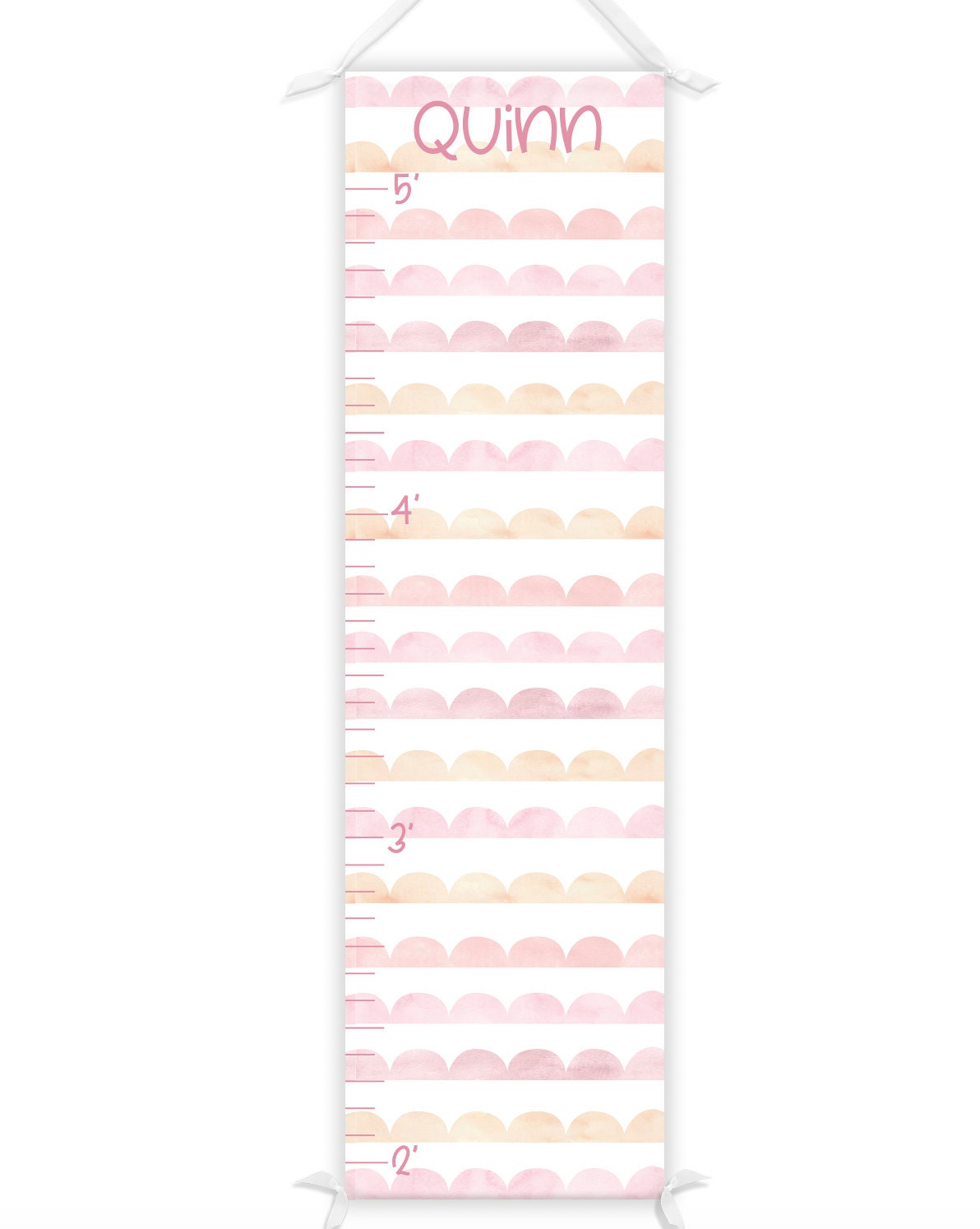 Watercolor Scallop Growth Chart, Scallop Nursery Decor, Boho Height ...
