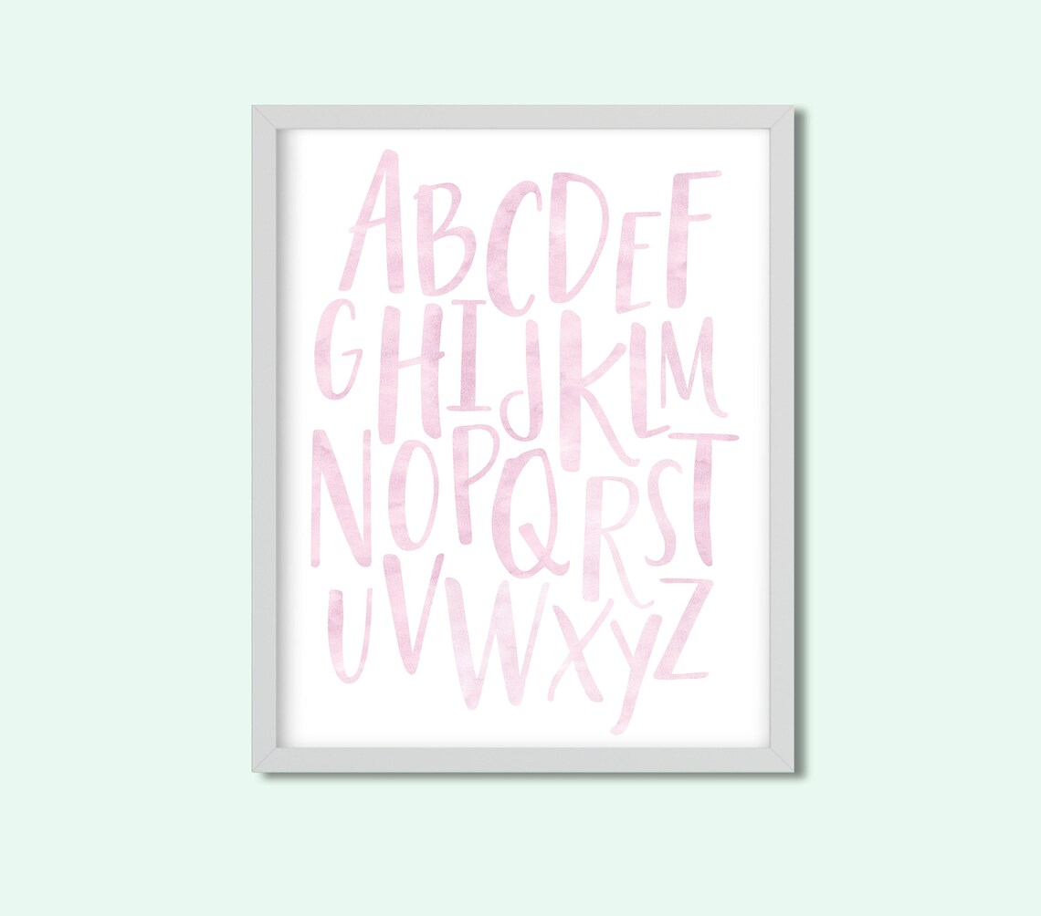 Watercolor ABC Nursery Print Alphabet Wall Art ABC Playroom | Etsy