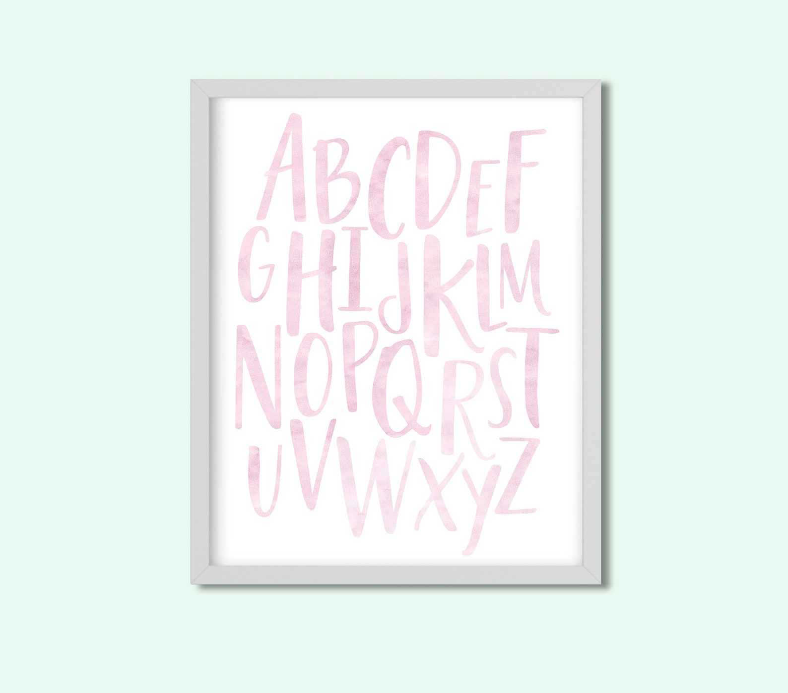 Watercolor ABC Nursery Print, Alphabet Wall Art, ABC Playroom Print ...