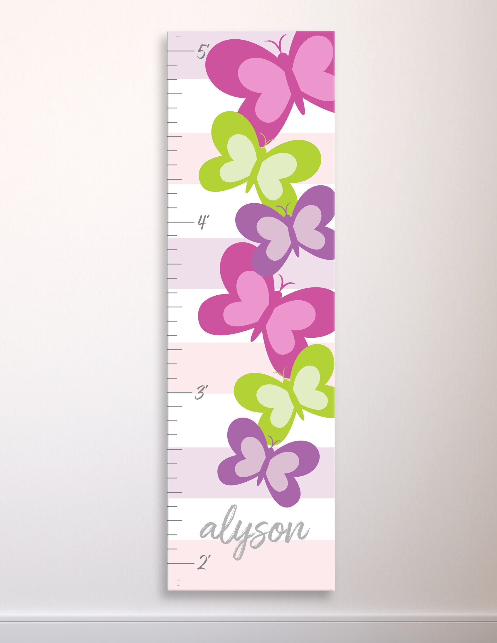 Modern Butterfly Growth Chart, Butterfly Growth Ruler, Butterflies ...