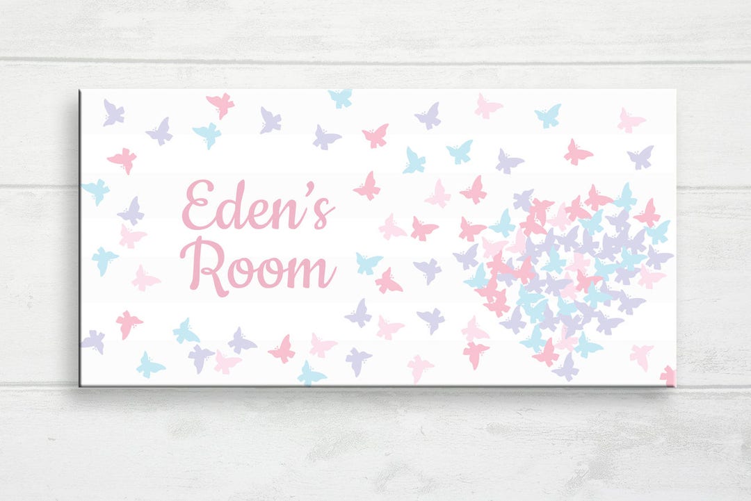 Butterflies Door Sign, Girls Door Sign, Personalized, Kids Door Sign ...