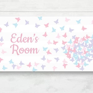 Butterflies Door Sign, Girls Door Sign, Personalized, Kids Door Sign ...