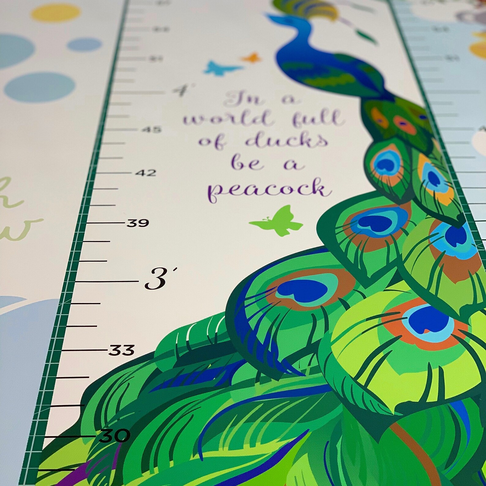 Peacock Growth Chart Peacock Theme Growth Chart Personalized | Etsy