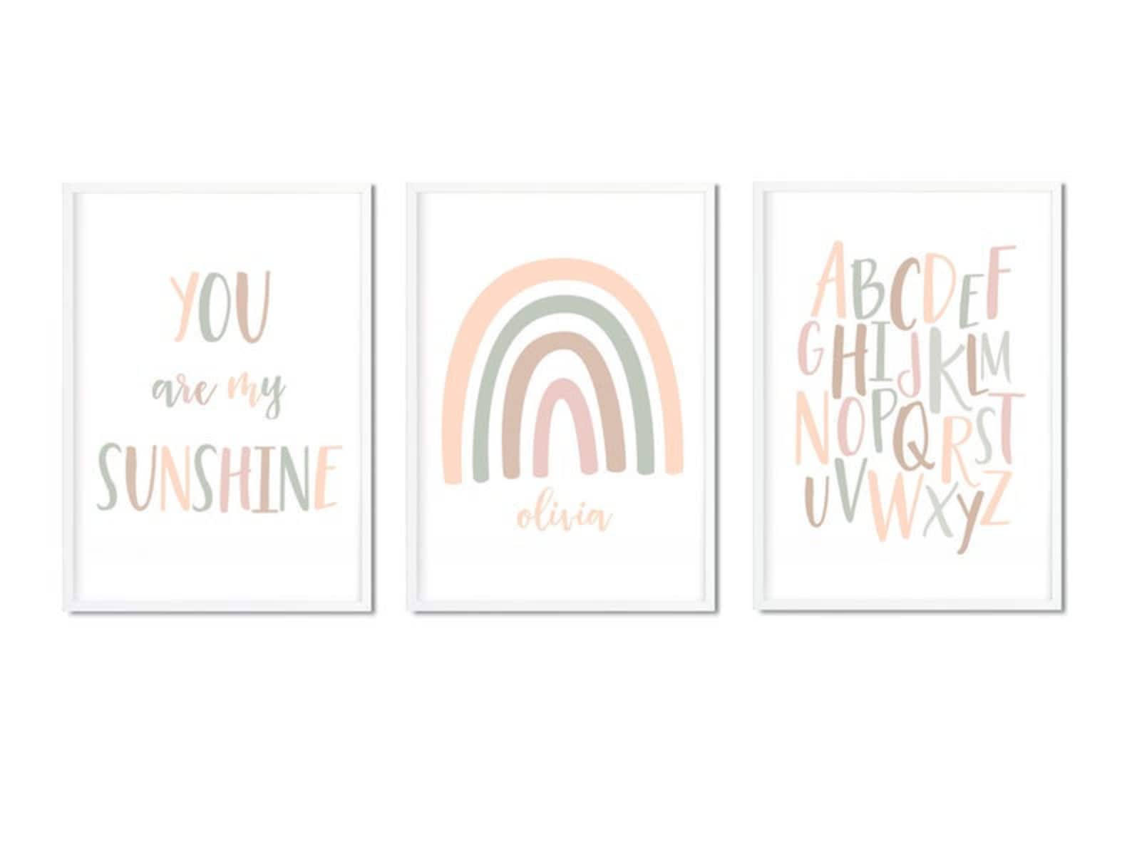 You Are My Sunshine Growth Chart, Boho Rainbow Growth Chart, Rainbow ...
