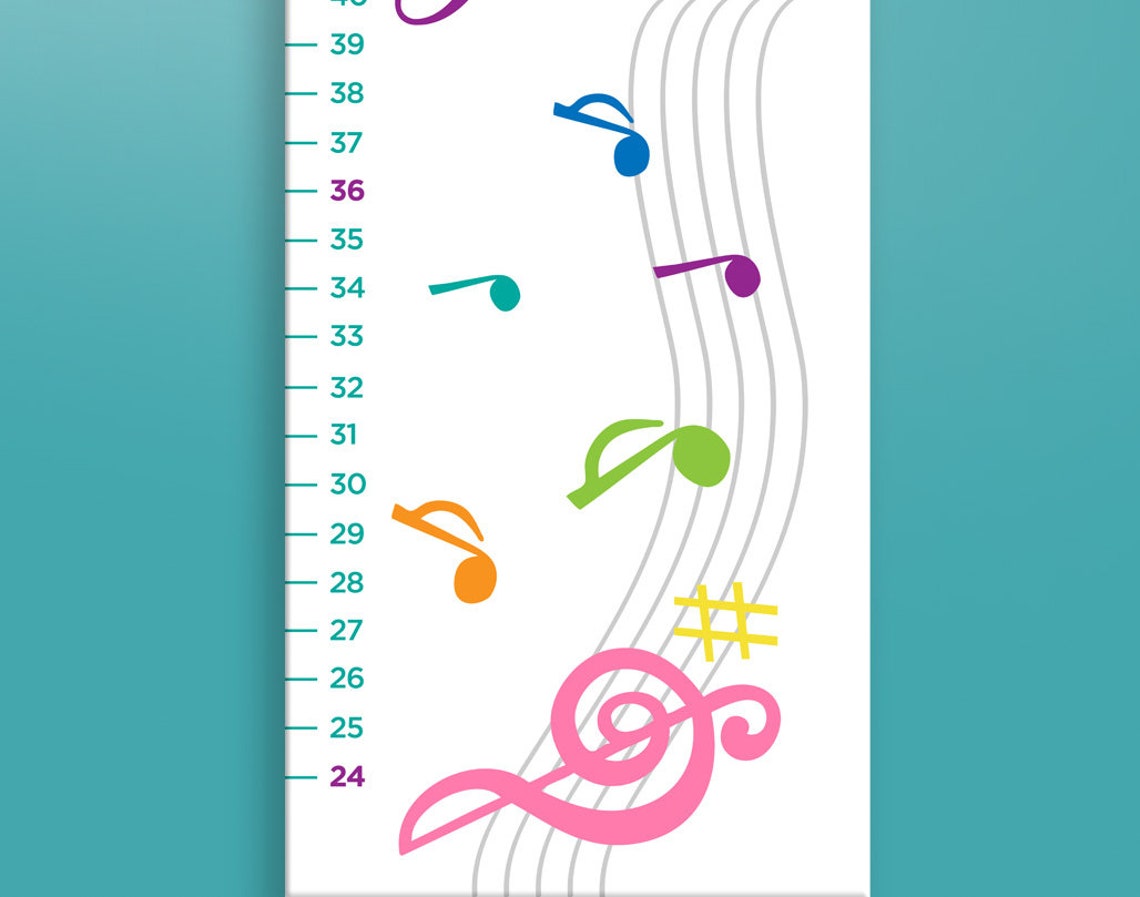 Musical Growth Chart, Music Growth Chart, Canvas Growth Chart, Music ...