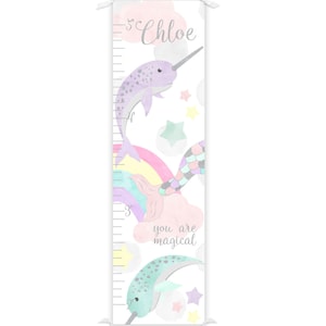 Girl's Mermaid Unicorn Narwhal Wall Art, Girl's Mermaid Prints, Narwhal ...