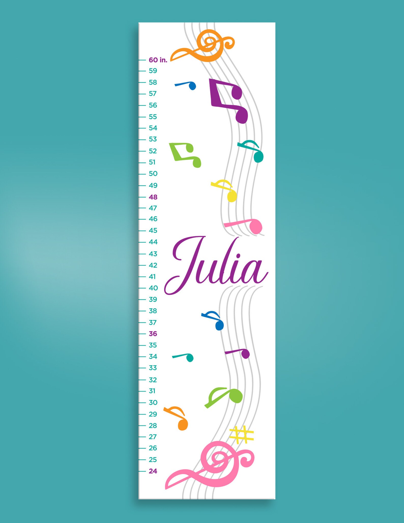 Musical Growth Chart, Music Growth Chart, Canvas Growth Chart, Music ...