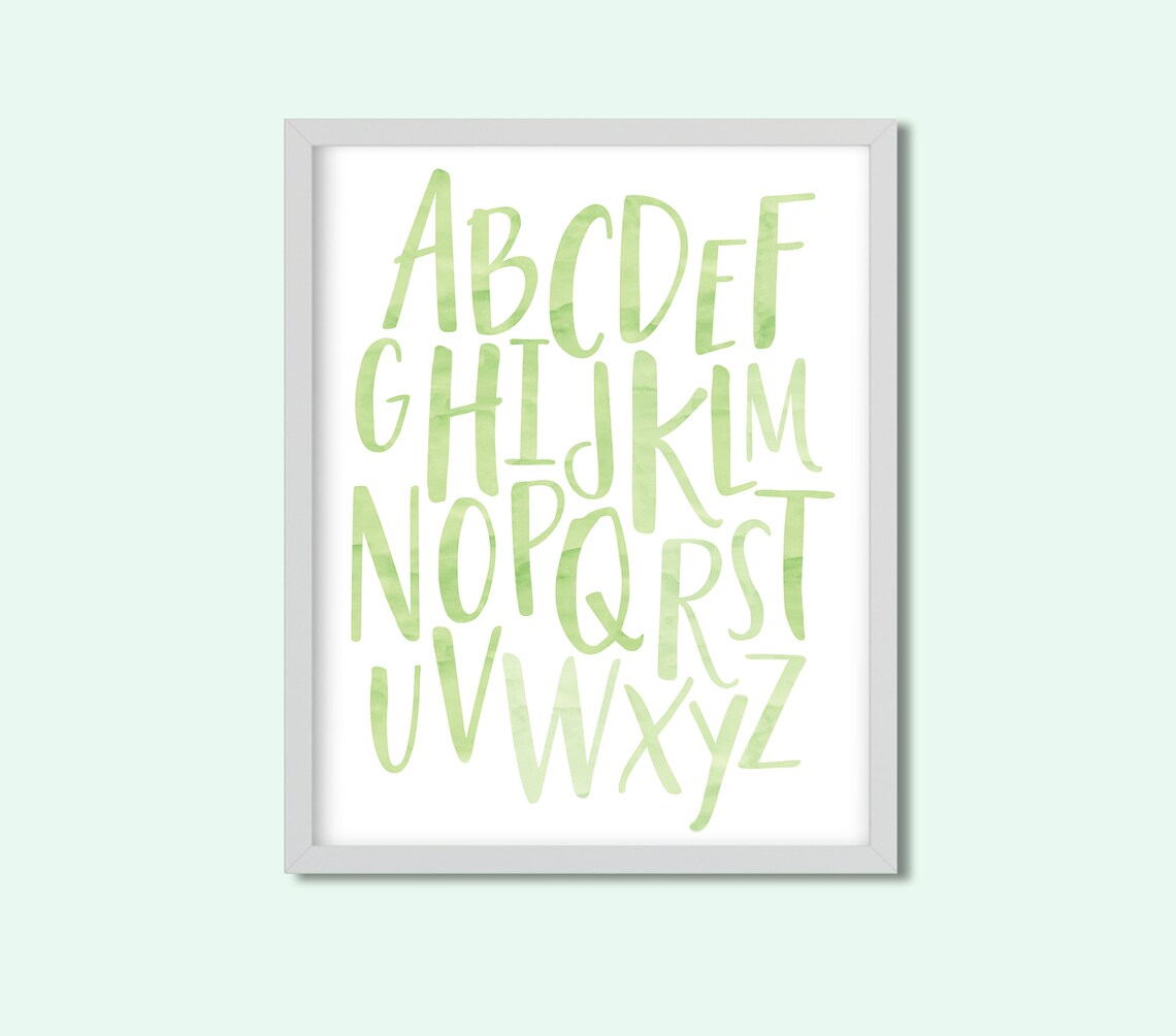 Watercolor ABC Nursery Print Alphabet Wall Art ABC Playroom | Etsy