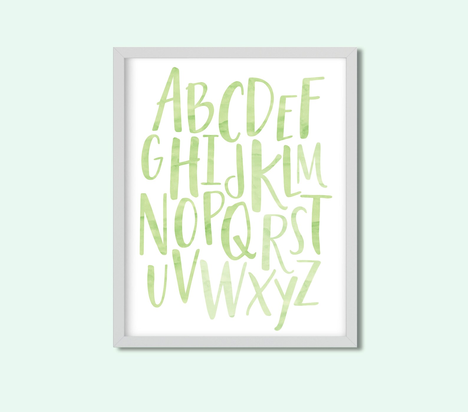 Watercolor ABC Nursery Print, Alphabet Wall Art, ABC Playroom Print ...
