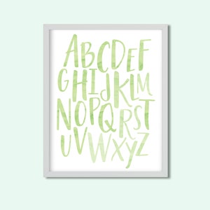 Watercolor ABC Nursery Print, Alphabet Wall Art, ABC Playroom Print ...