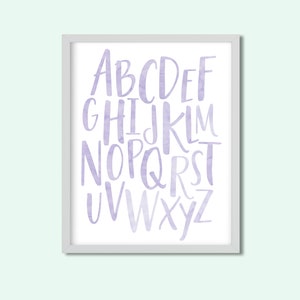 Watercolor ABC Nursery Print, Alphabet Wall Art, ABC Playroom Print ...