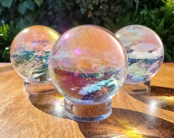 Crackle Quartz Angel Aura Quartz Crystal Shop Crystal Quartz Sphere ...