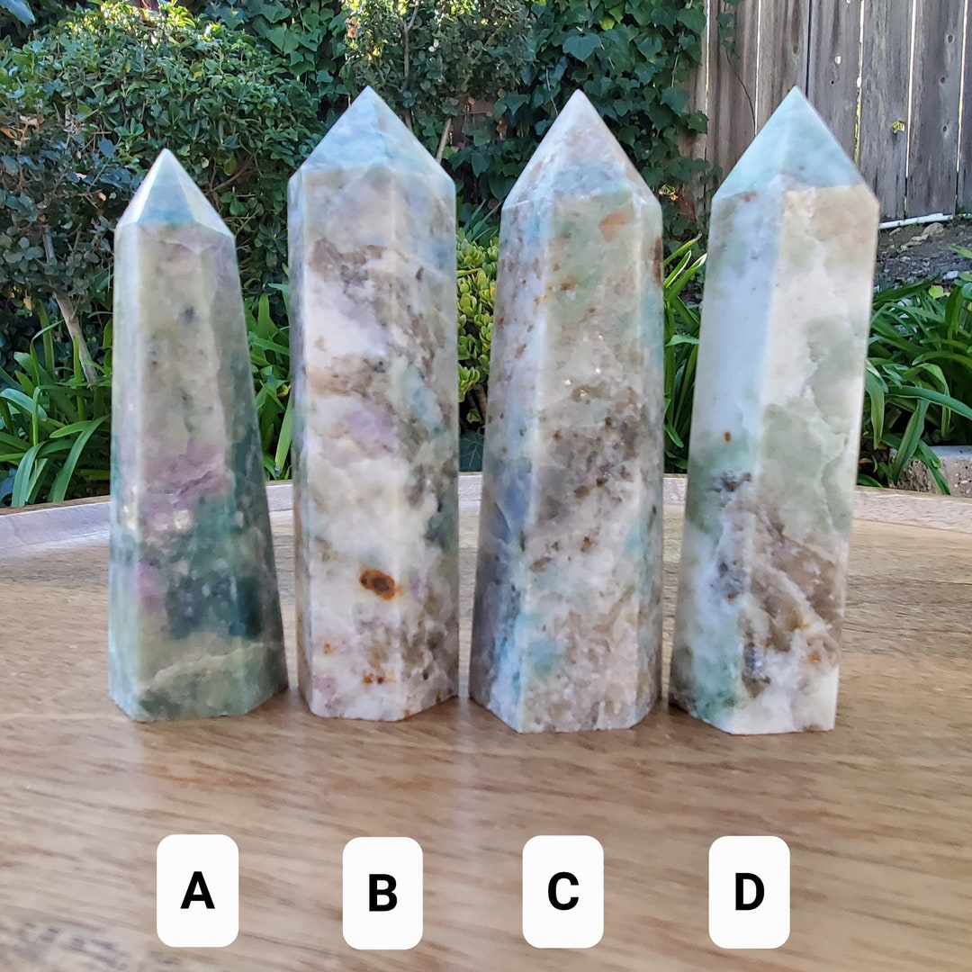 Blue Yooperlite Towers Glowing Crystal Stone With UV Light Personal ...