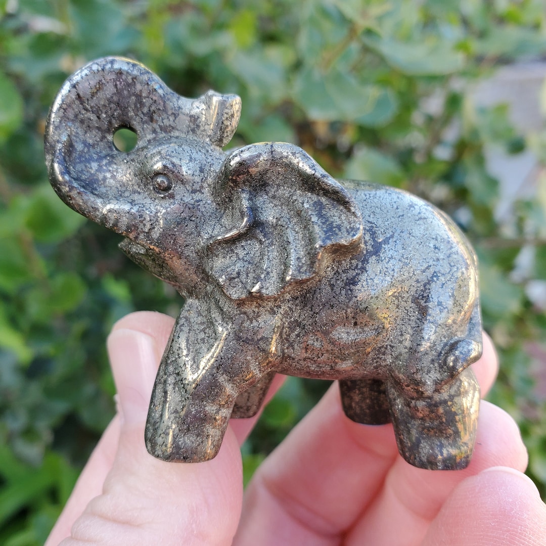 Pyrite Elephant Blocks Negativity, Blocks EMF, Boost Personal Power ...