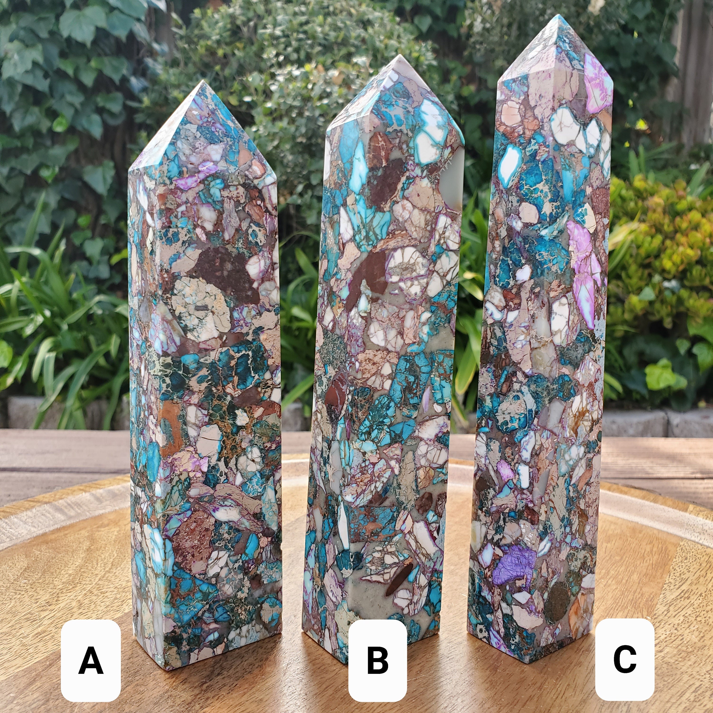 Big Glued Turquoise Tower - Luck, Peace, Protection, Soothing - Multi ...