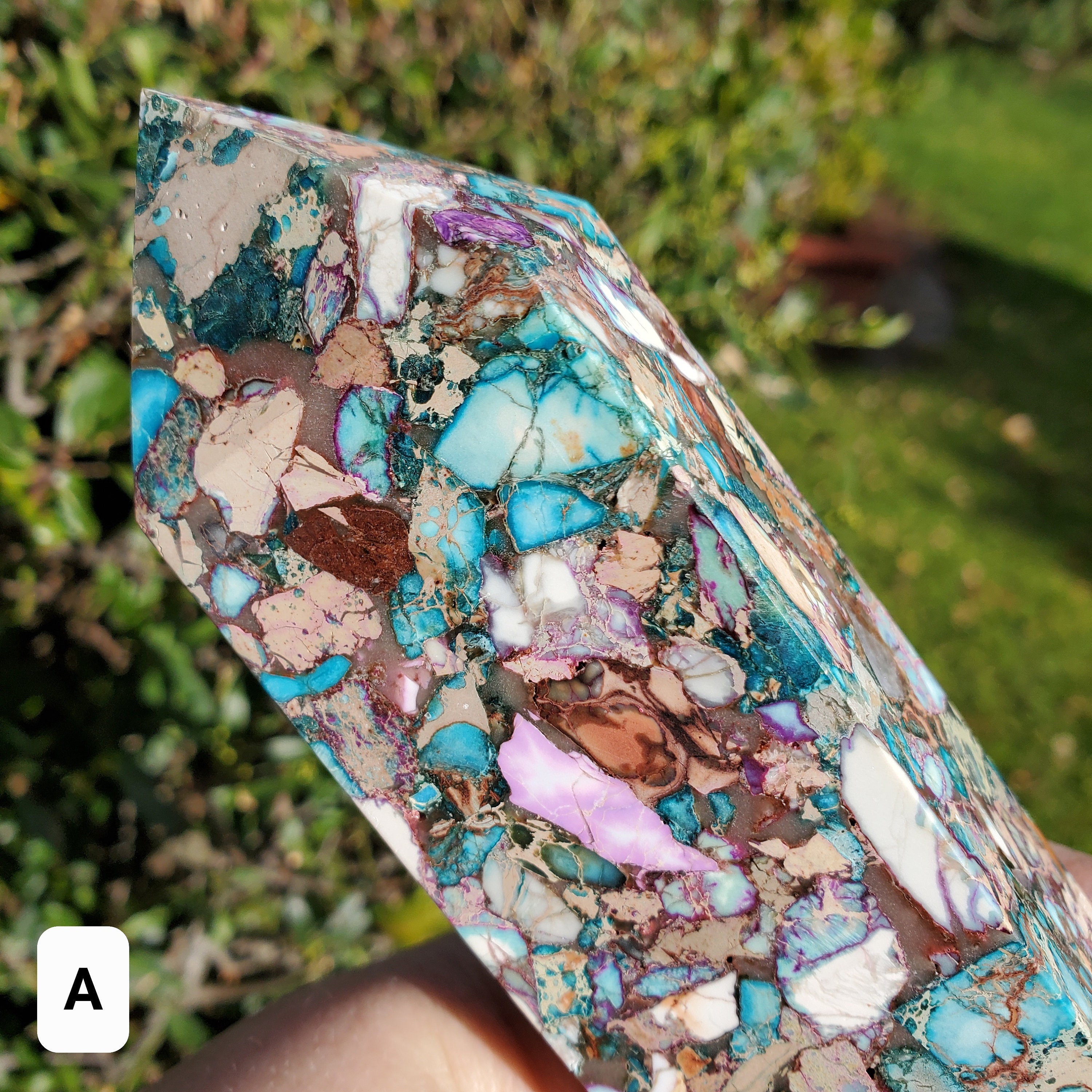 Big Glued Turquoise Tower - Luck, Peace, Protection, Soothing - Multi ...