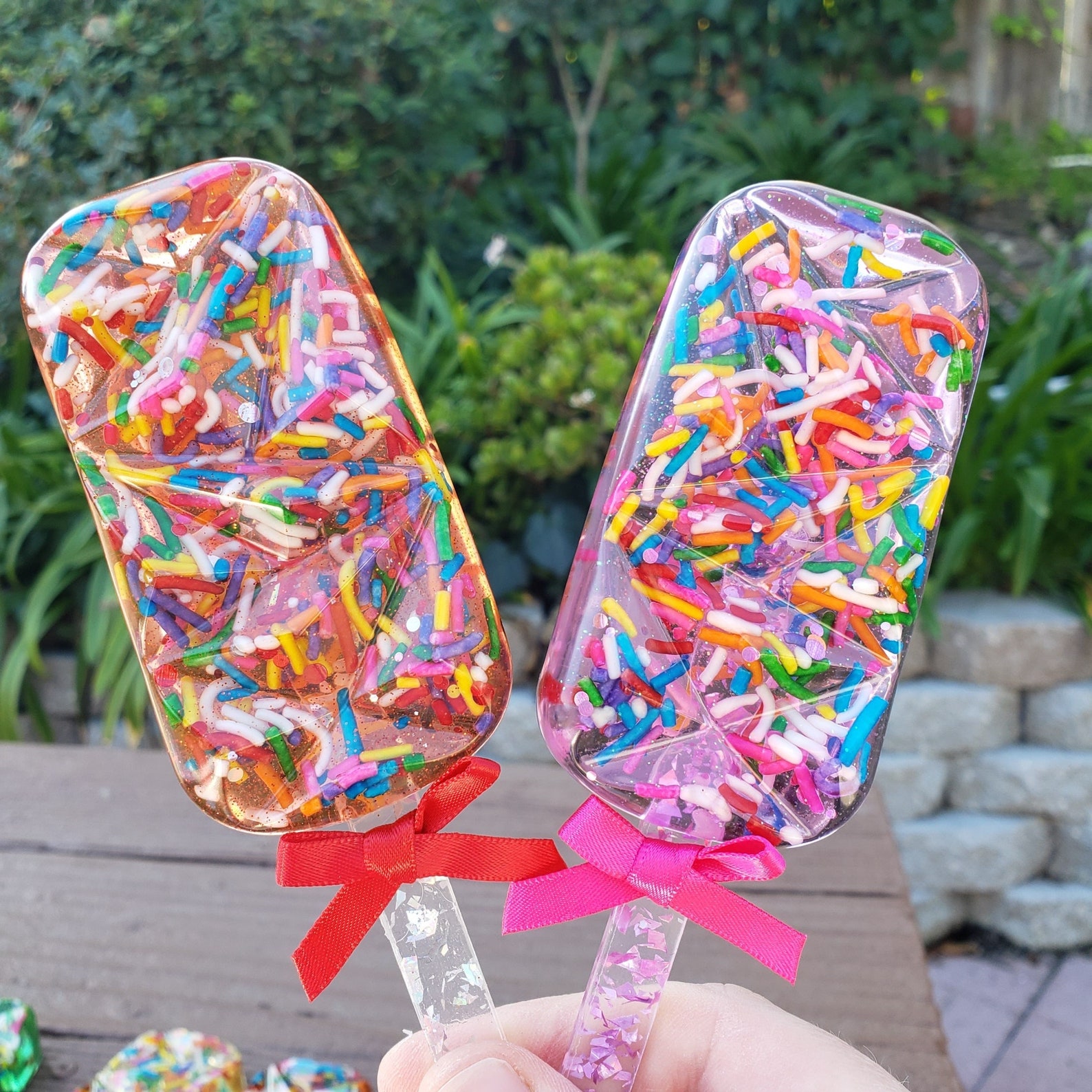 Sprinkles Resin Lollipop Ice Cream Decor Handmade Popsicle - Etsy