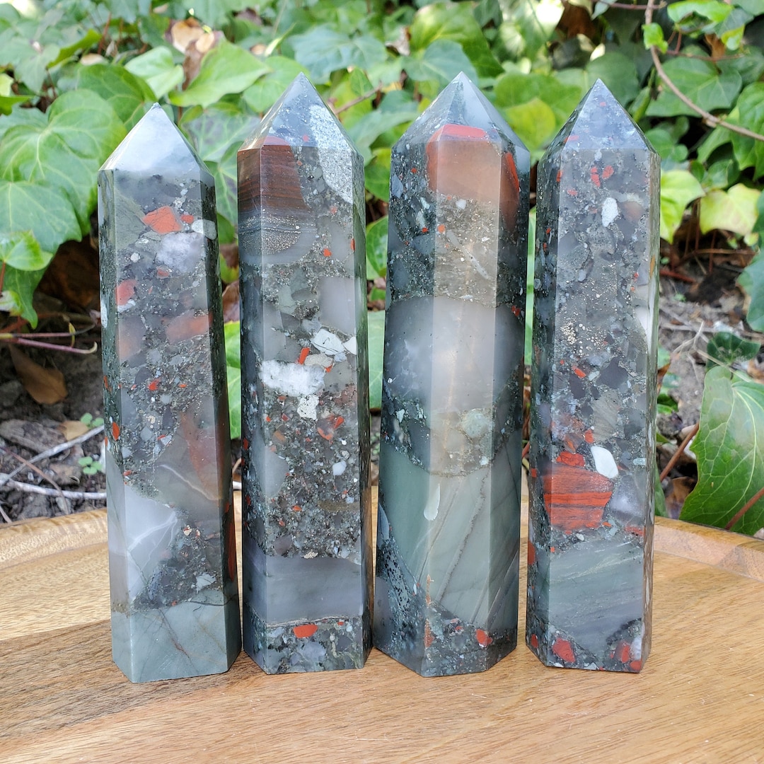 Big African Bloodstone Tower Calming, Grounding, Persistence, Courage ...