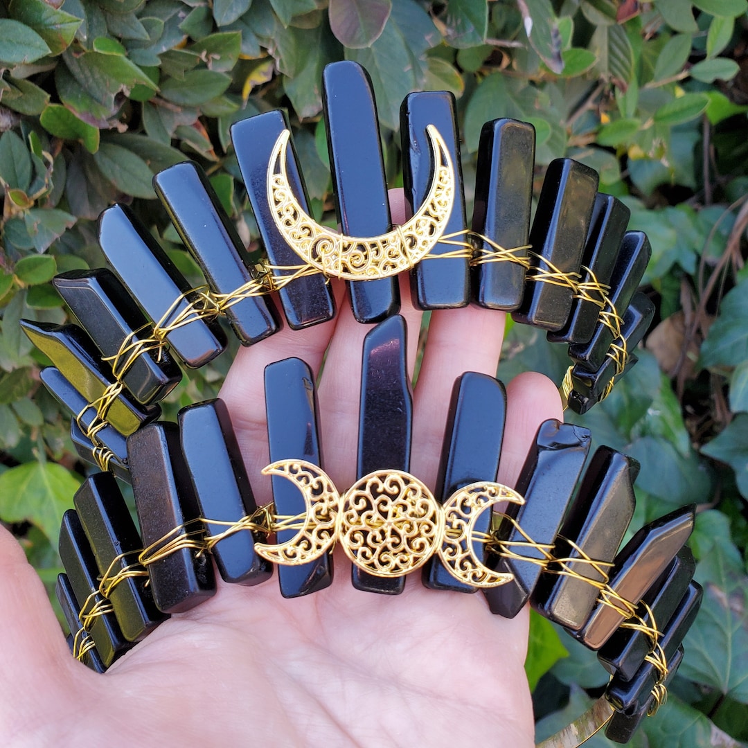 Obsidian Crown With Gold Moon Self Reflection, Release Negative ...