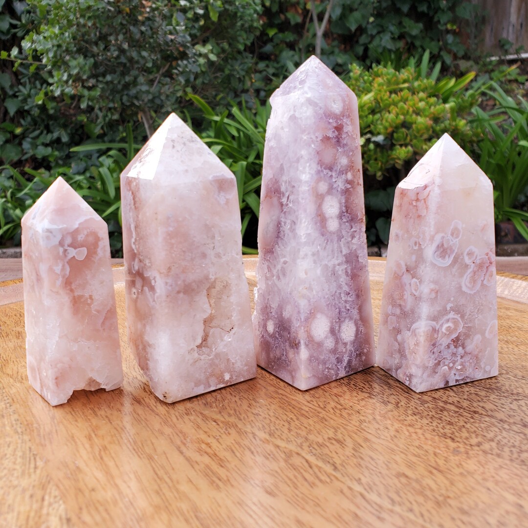 Pink Amethyst Flower Agate Druzy Tower - Gentle, Nourishing, Growth ...
