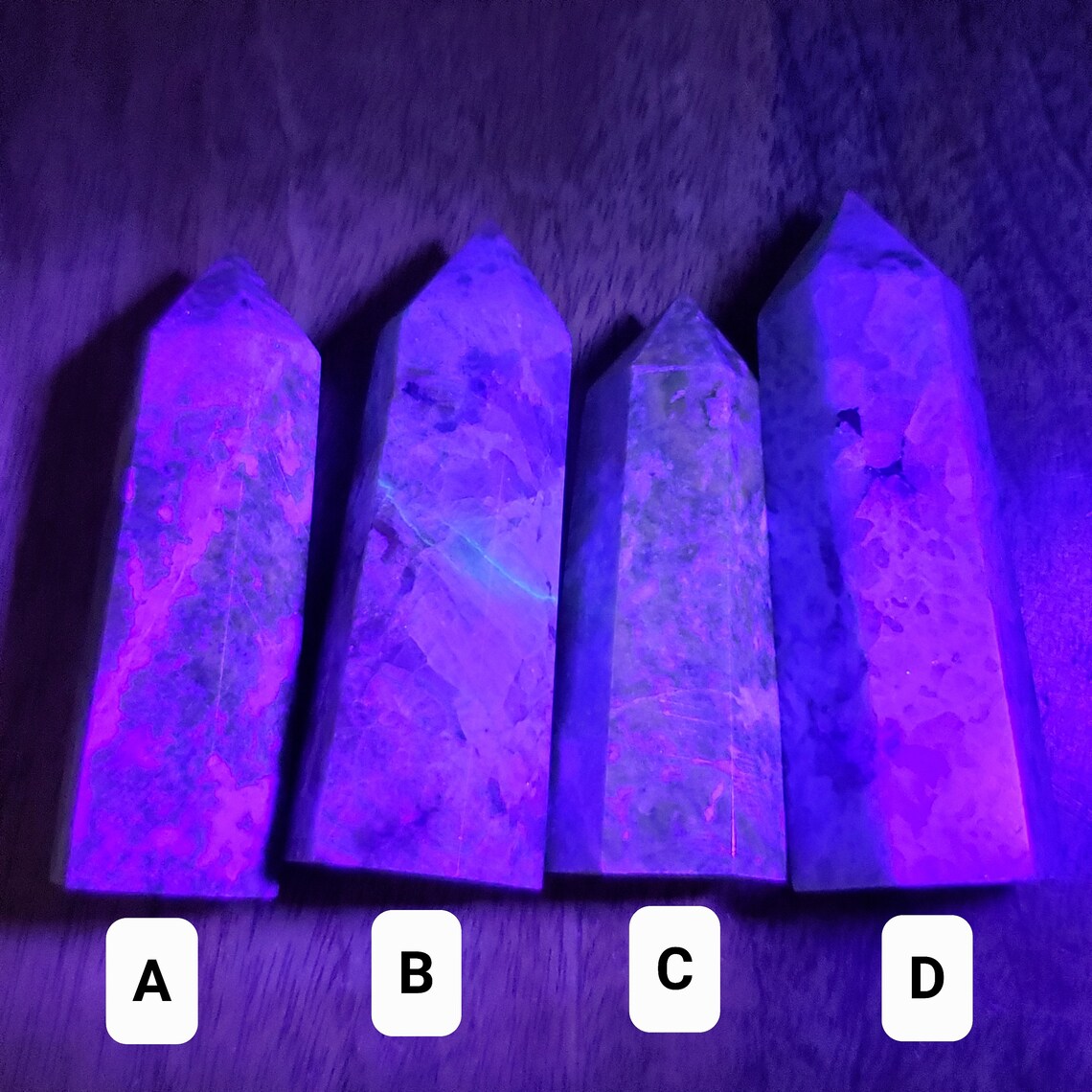 Blue Yooperlite Towers Glowing Crystal Stone With UV Light - Etsy
