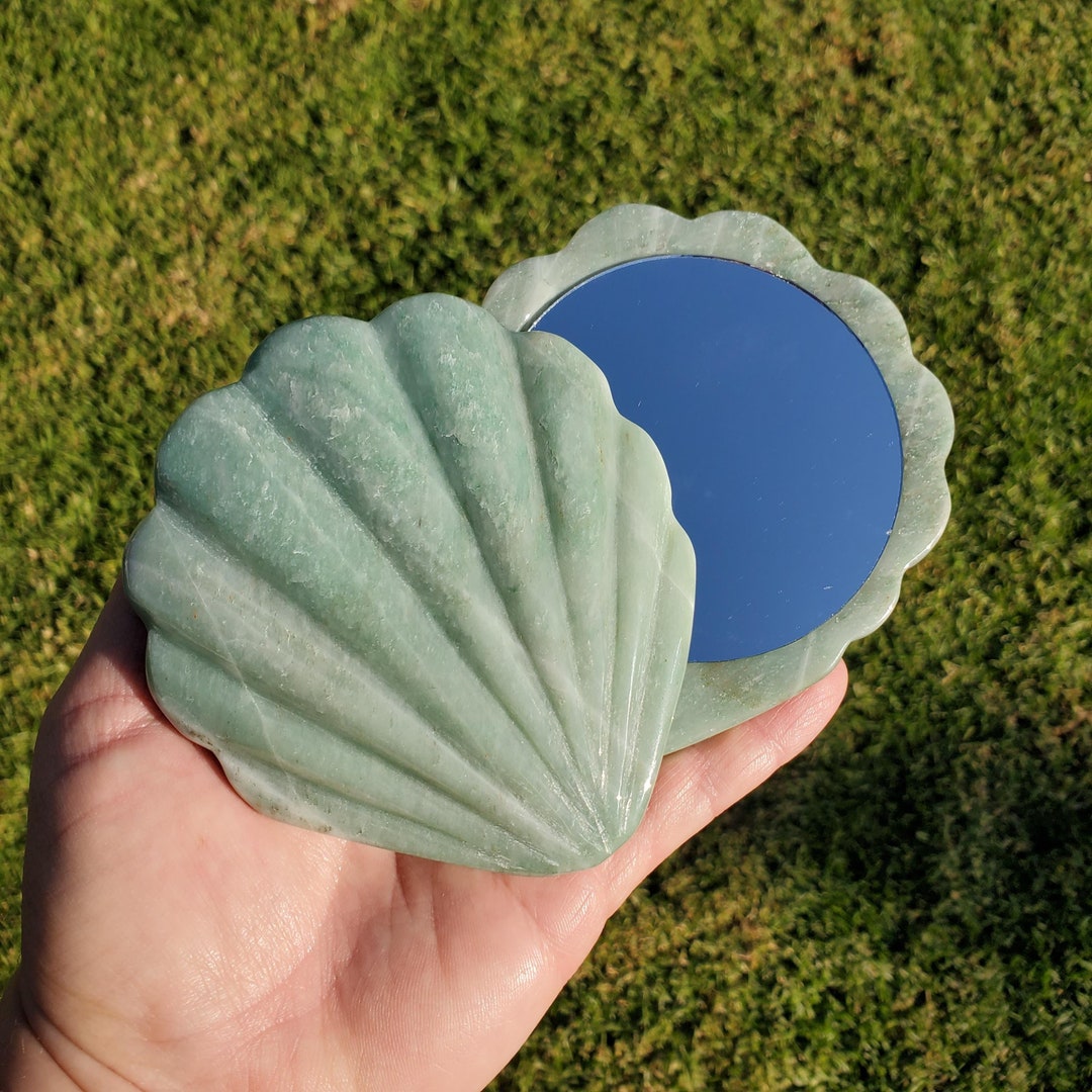 Amazonite Shell Mirror - Calming, Courage, Truth, Compassion ...