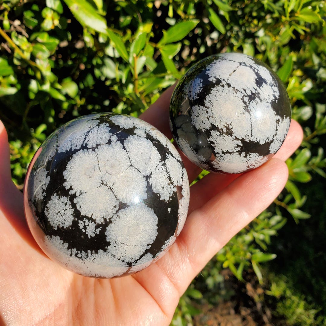 Snowflake Obsidian Sphere - Balancing, Purifying, Grounding - Obsidian ...