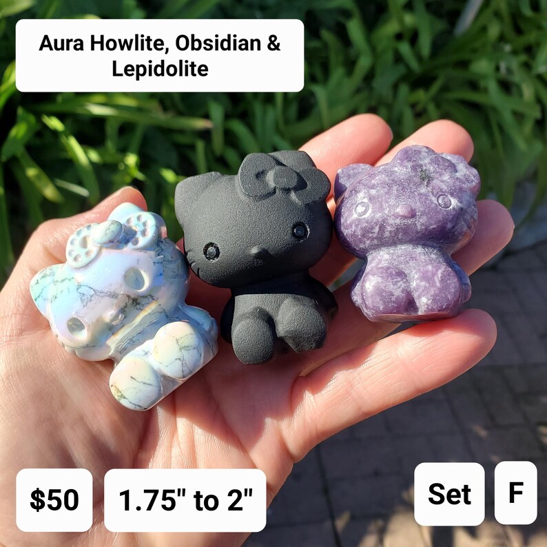 Wholesale Kitty - Crystal Cat - Aura Howlite, Obsidian, Lepidolite ...