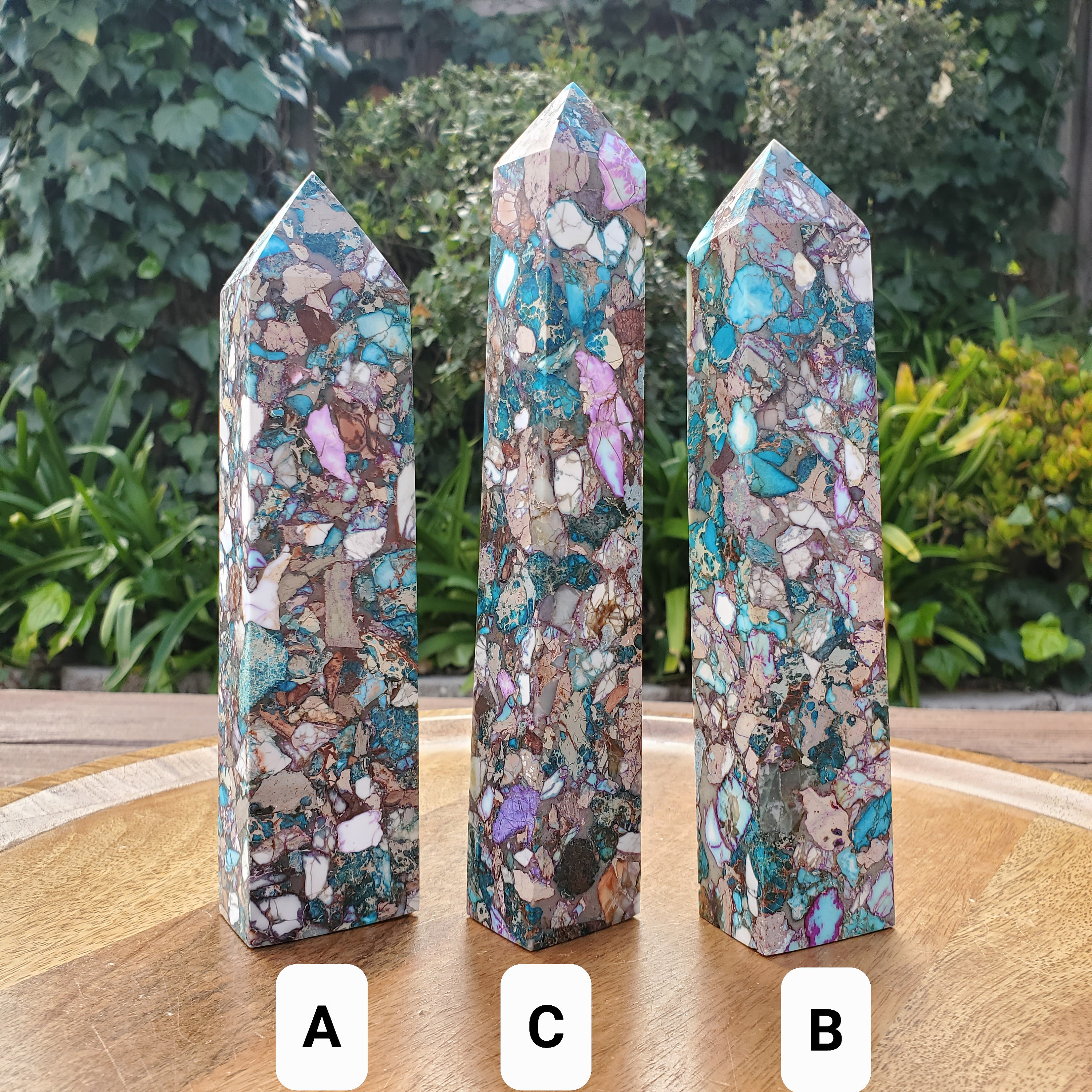 Big Glued Turquoise Tower - Luck, Peace, Protection, Soothing - Multi ...