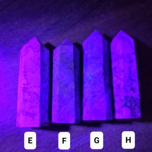 Blue Yooperlite Towers Glowing Crystal Stone With UV Light Personal ...