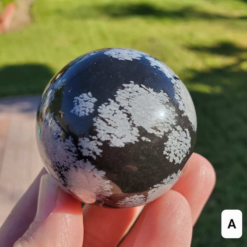 Snowflake Obsidian Sphere Balancing Purifying Grounding - Etsy
