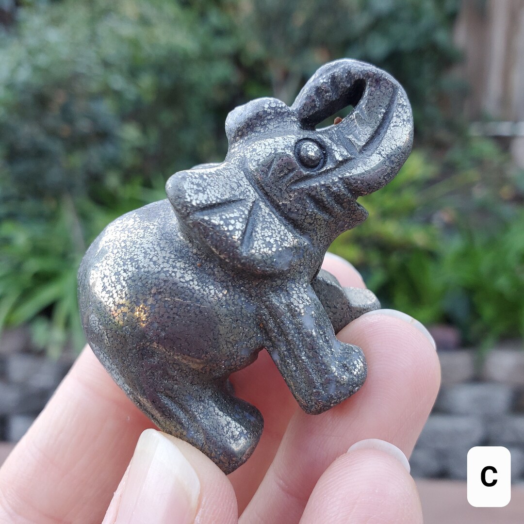 Small Pyrite Elephant Blocks Negativity, Blocks EMF, Boost Personal ...