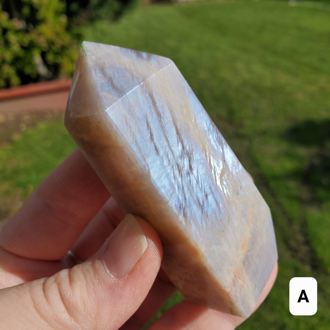 Blue & Gold Flashy Moonstone Tower - Uplifting, Raises Vibration ...