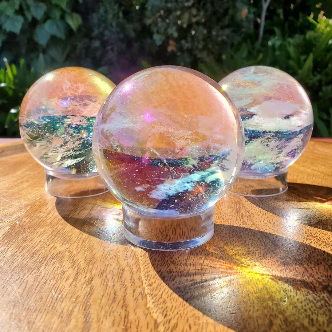 Aura Glass Sphere Confidence & Self Esteem angel Aura Crystal Glass ...