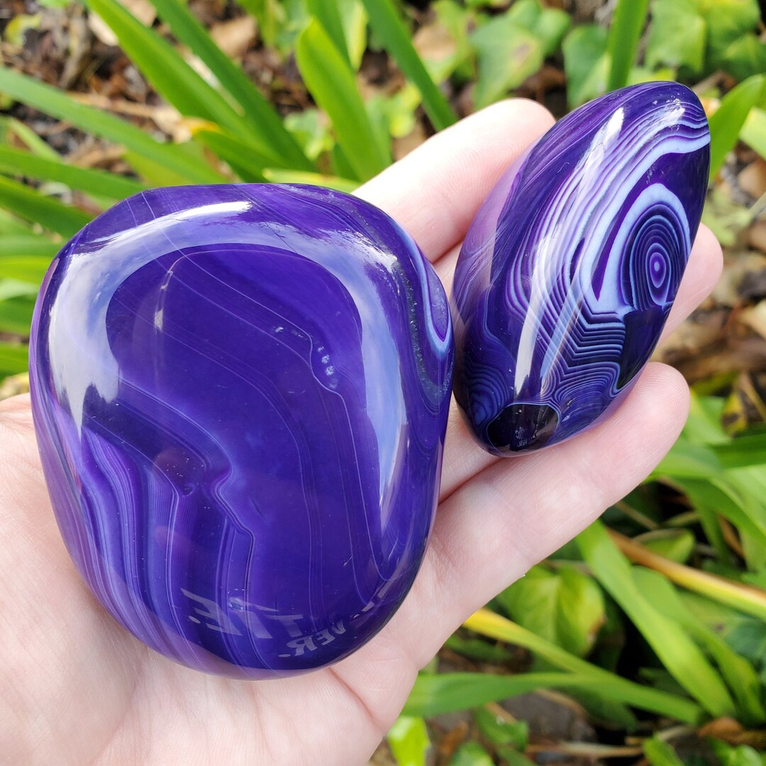 Purple Dyed Agate Freeform Balance of the Physical Mental & - Etsy