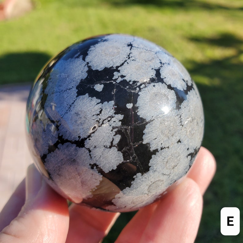 Snowflake Obsidian Sphere Balancing Purifying Grounding - Etsy