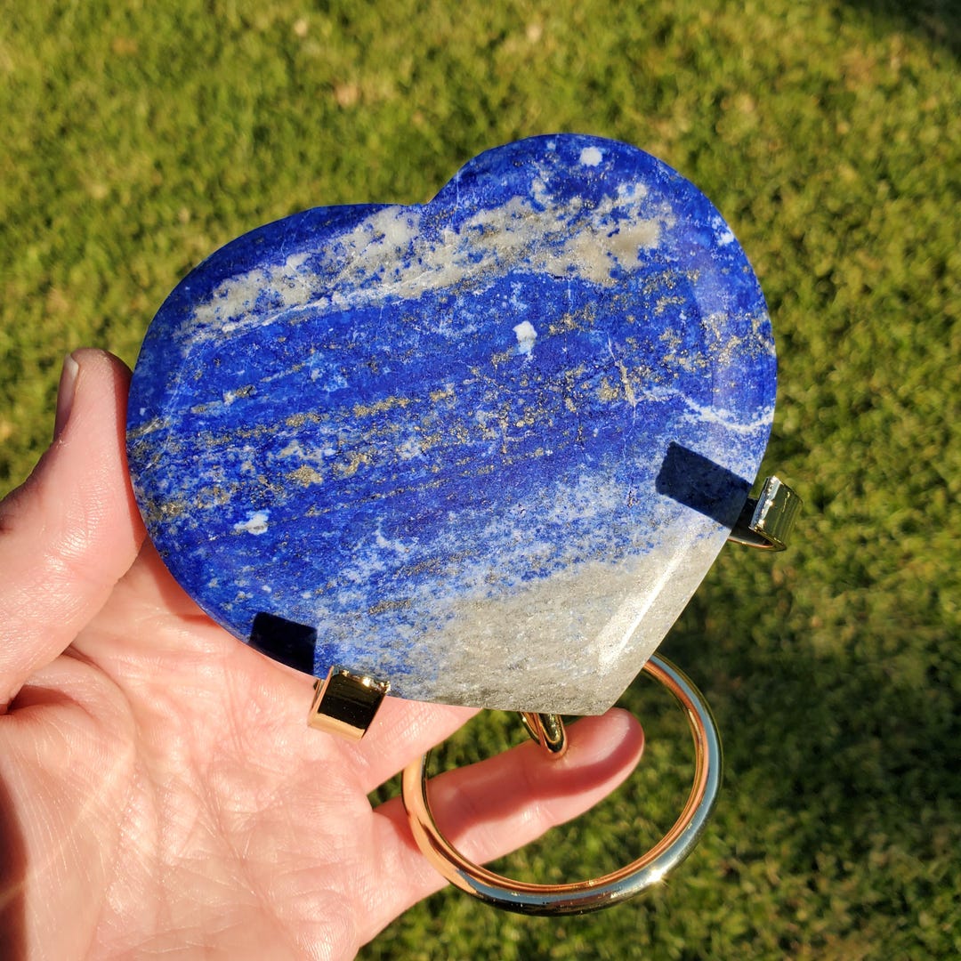 Lapis Lazuli Heart on Stand - Speak Your Truth, Communication, Personal ...