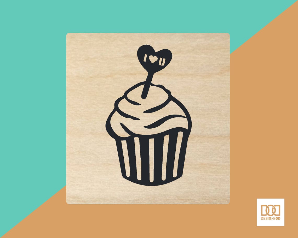 Lovely Cupcake 3cm Rubber Stamp DODRS0071 | Etsy