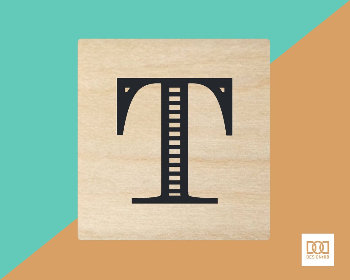 Modern Alphabet-t - 3cm Rubber Stamp (DODRS0174) - Etsy