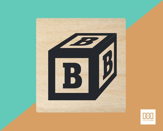 Alphabet Block B 3cm Rubber Stamp DODRS0141 | Etsy