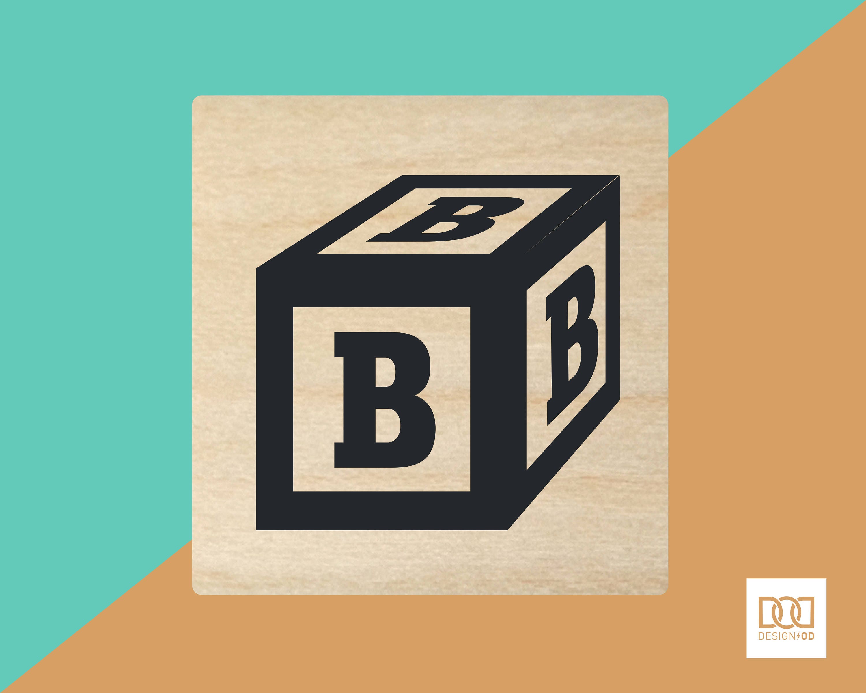Alphabet Block B 3cm Rubber Stamp DODRS0141 | Etsy