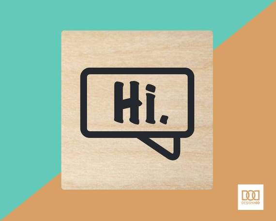 Hi Textbox 3cm Rubber Stamp DODRS0132 - Etsy Ireland