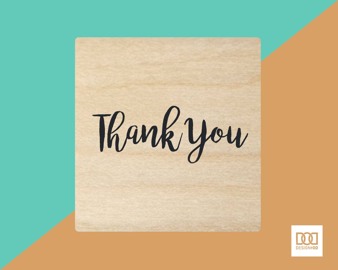 Thank You Script - 3cm Rubber Stamp (DODRS0117) - Etsy