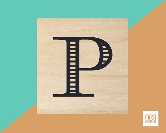 Modern Alphabet-p 3cm Rubber Stamp DODRS0170 | Etsy