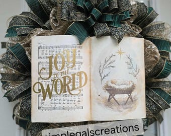 Joy to the World Christmas Wreath. - Etsy