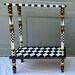 Whimsical Painted Table Black and White Checkerboard Design Harlequin ...