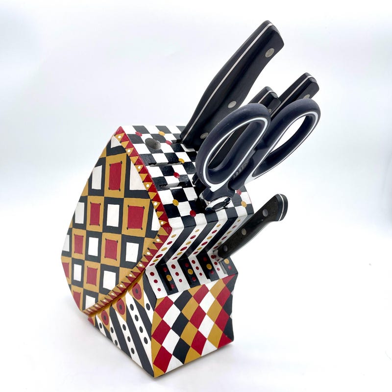 Painted Knife Block - Etsy
