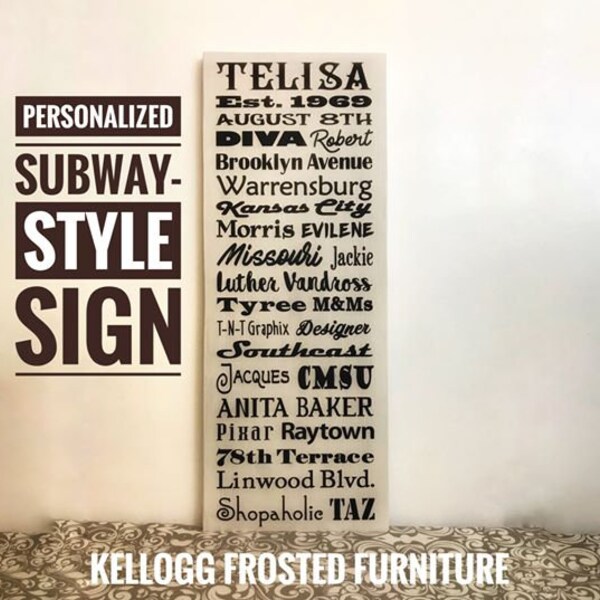 Custom Subway Sign - Etsy