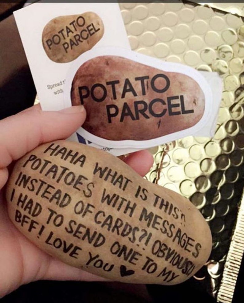 Potato Parcel Send a Message on a Potato Funny Greeting Card ...